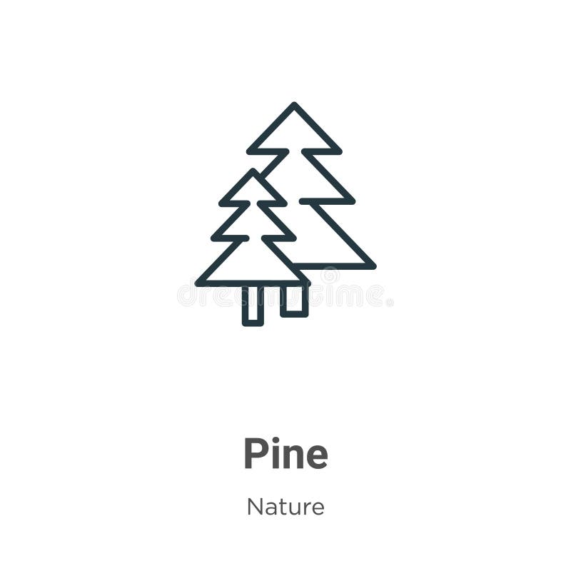 Outline Pine Tree Vector Icon. Isolated Black Simple Line Element ...