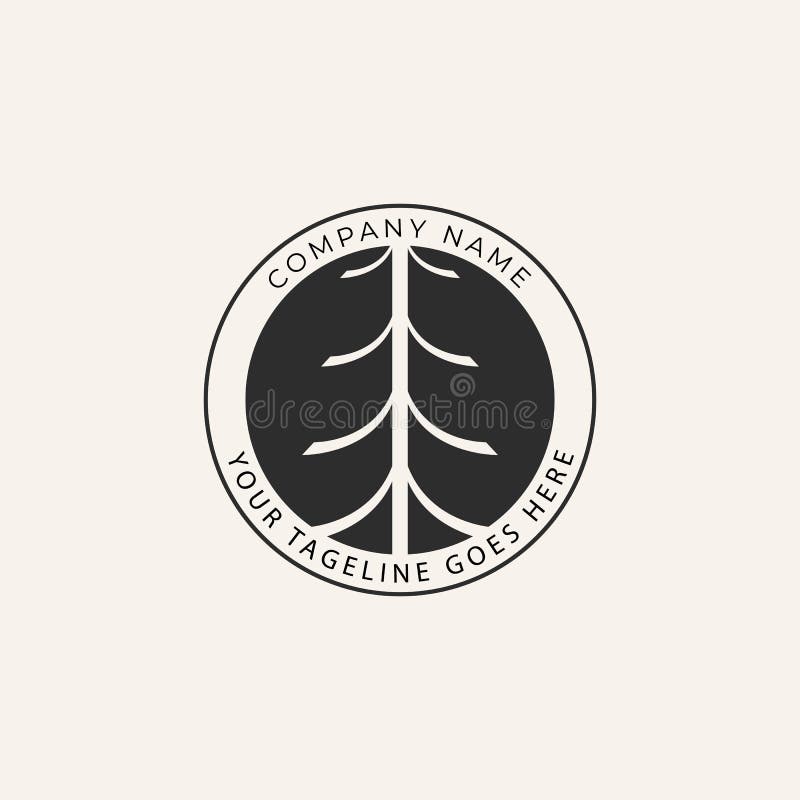Pine Simple Line Art Logo Vector Symbol Illustration Design Stock ...