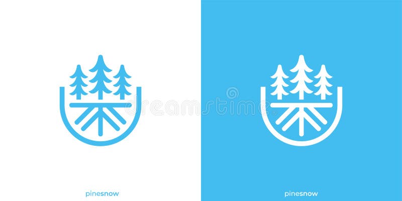 Abstract Pine Snow Logo. Pine Tree and Abstract Snow Icon Graphic As ...
