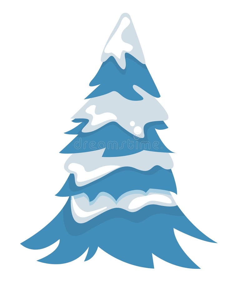 Pine with snow stock vector. Illustration of nature - 234615135