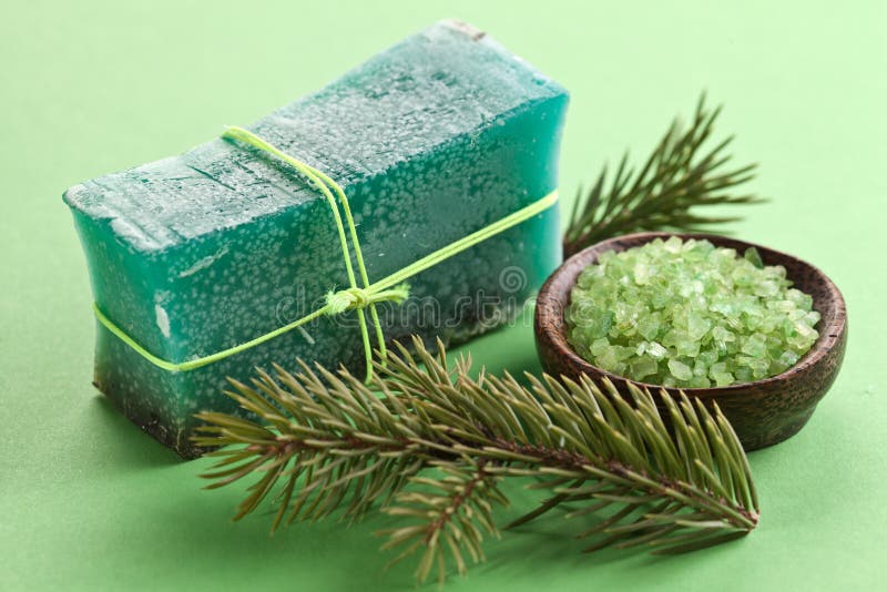 Pine soap with sea-salt. stock photo. Image of homemade - 25157688