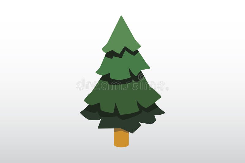 PINE TREE Flat Illustration Stock Illustration - Illustration of branch ...