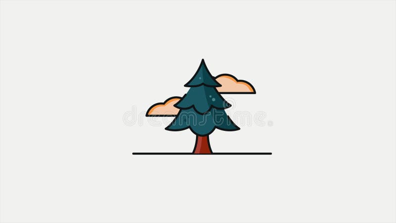 Pine Tree Animation Video Motion Graphic Video Template, with Sun and ...