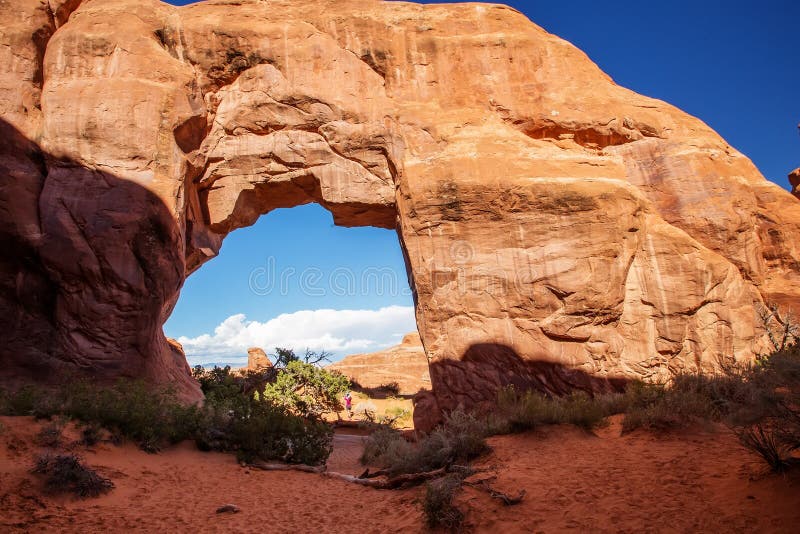 Pine Tree Arch in Arches National Park in Utah, USA Stock Photo - Image ...