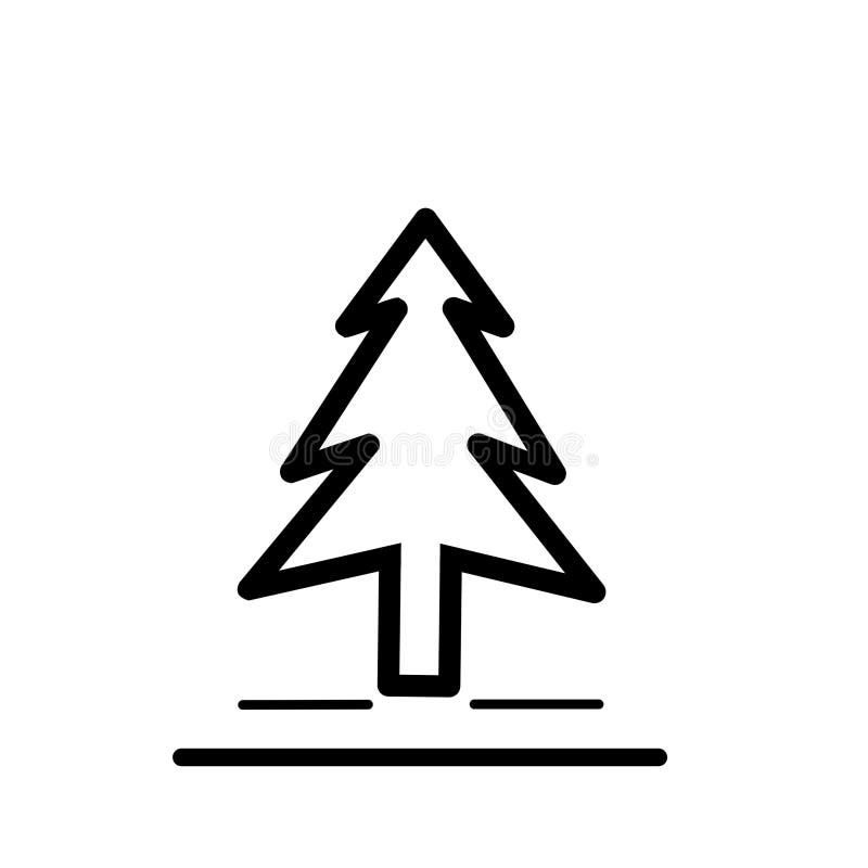 Pine-tree Black Icon, Silhouette and Vector Logo. Nature Sign and ...