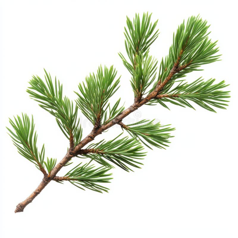 Pine Tree Branch Isolated on Transparent Background, 3D Rendering Stock ...
