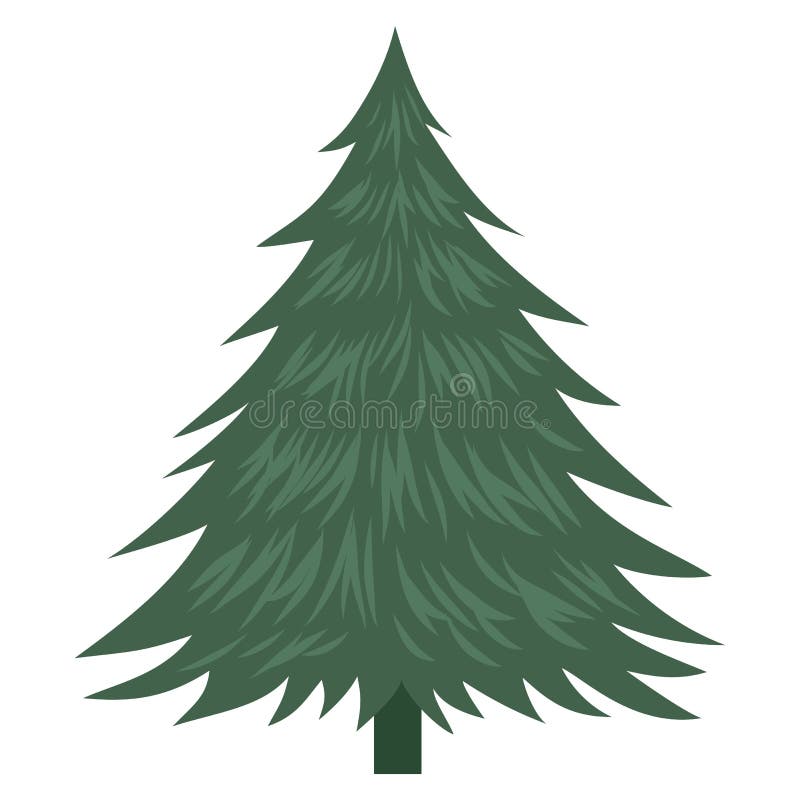 Pine Tree Cartoon Flat Design Illustration Vector Icon Stock Vector ...
