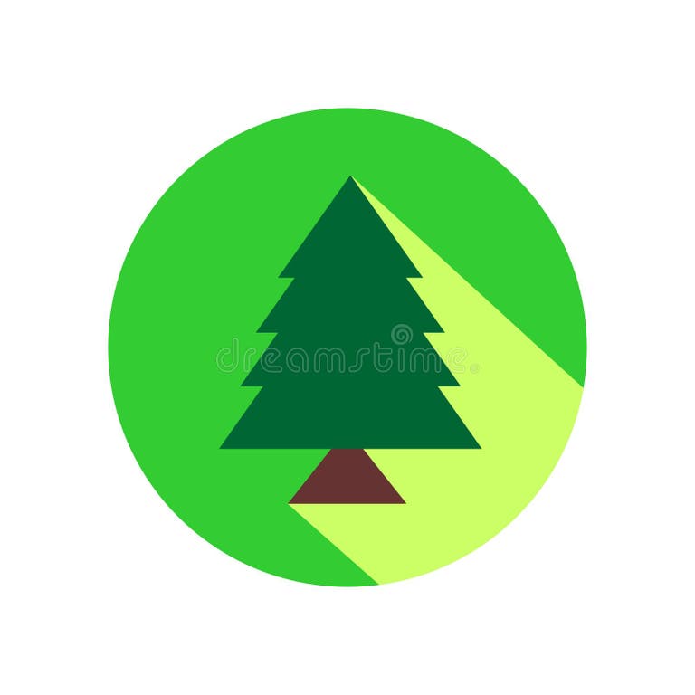 Pine Tree Flat Design Icon with Long Shadow. Stock Vector ...