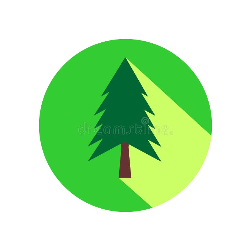 Pine Tree Flat Design Icon with Long Shadow. Stock Vector ...