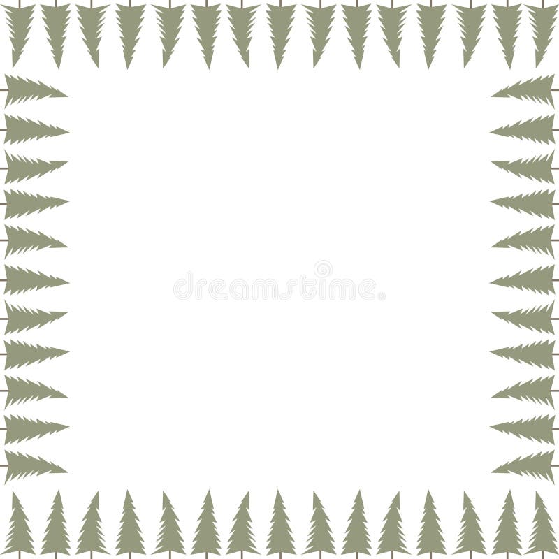 Pine Tree Forest Simple Square Frame. Nature Template To Write Text ...