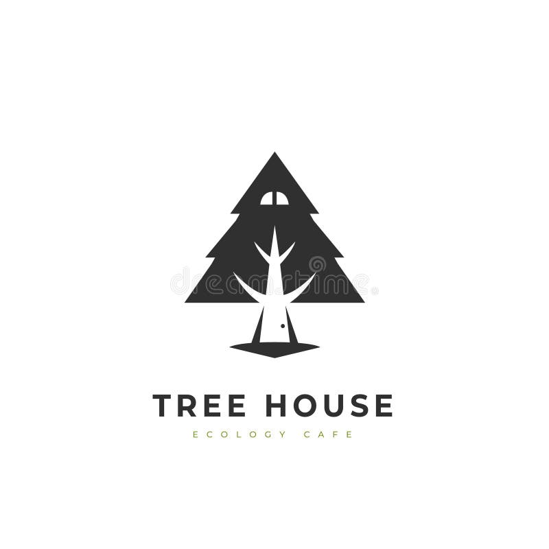 Pine Tree House Home Logo with Roof As Tree Leaf Icon Vector ...