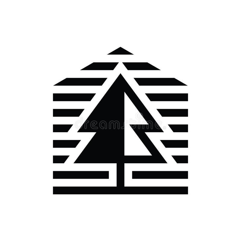 Pine Tree House Logo Design Inspiration Stock Illustration ...
