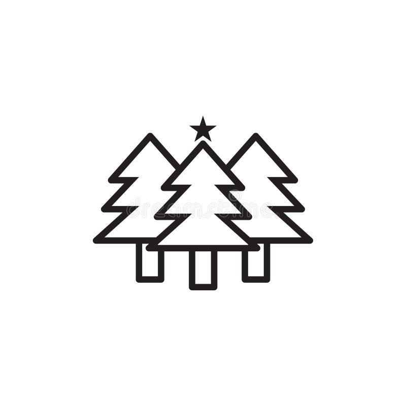Pine Tree Icon Flat Vector Template Design Trendy Stock Vector ...