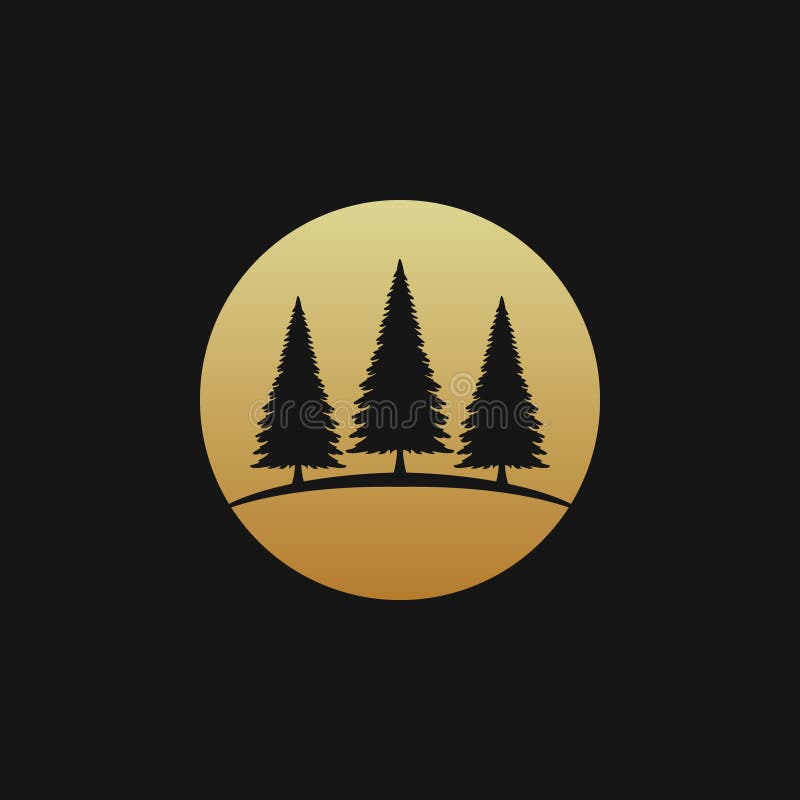 Pine Tree Icon Logo Design. Vector Illustration Stock Vector - Illustration of icon, camp: 160673696