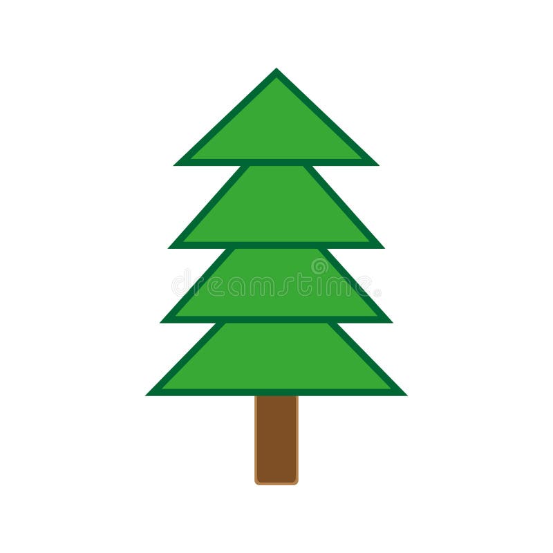 Pine Tree Icon. Minimal Christmas Shape. Green Triangular Tree Stock ...