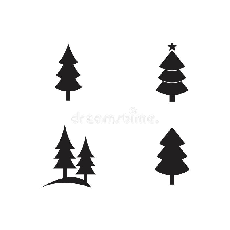 Pine tree icon stock vector. Illustration of black, holiday - 196884918