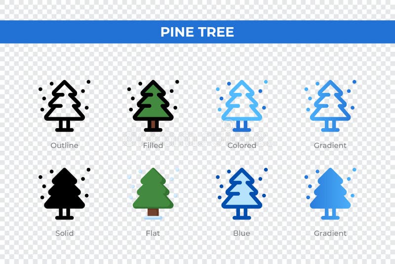 Pine Tree Icons in Different Style. Pine Tree Icons Set. Holiday Symbol ... Pine Tree Icons in Different Style. Pine Tree Icons Set. Holiday Symbol ...