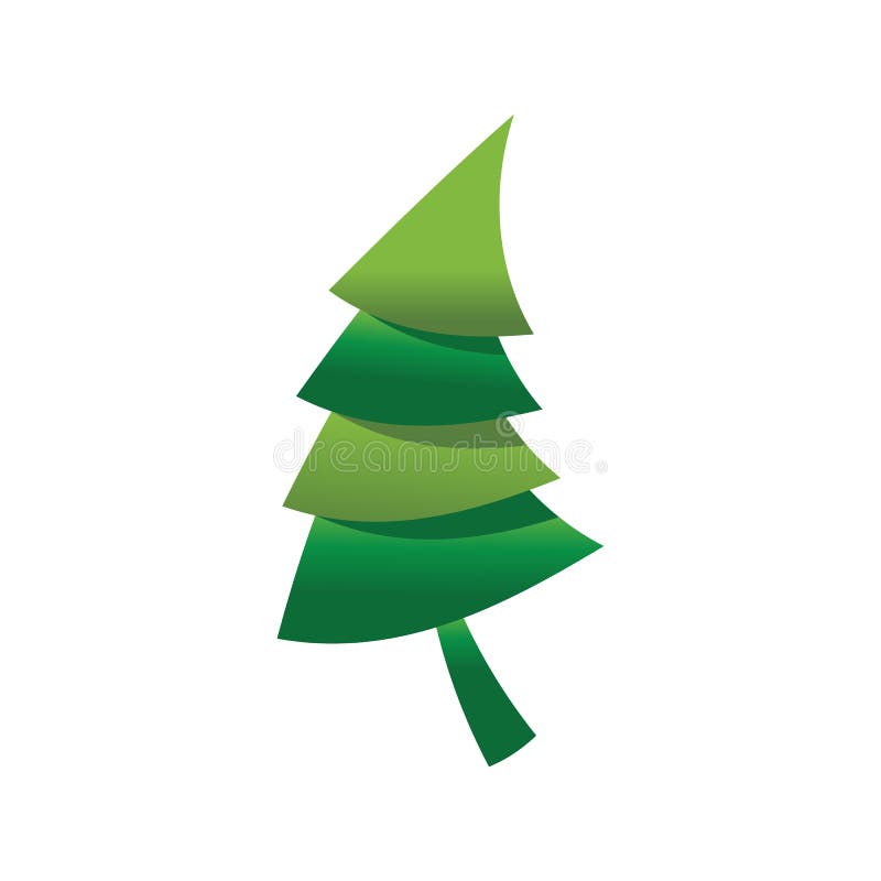 Pine Tree Illustration Vector Flat Design Template Stock Vector ...