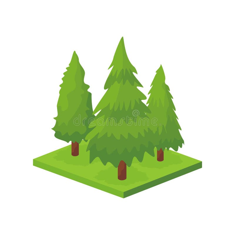 Pine Tree Isometric Vector Illustration. City Park Element Stock Vector ...