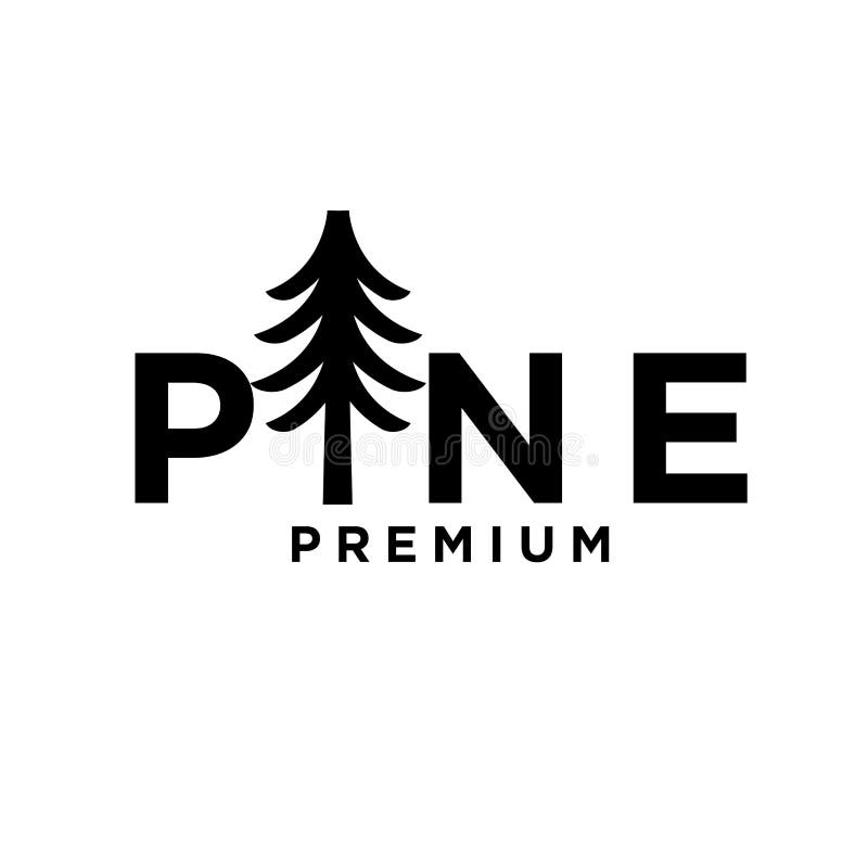 Pine Tree Letter Initial Logo Icon Design Stock Illustration ...