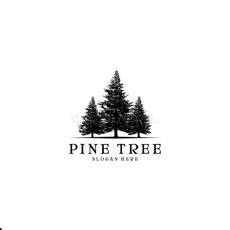 Pine Tree Logo Design Inspiration Stock Vector - Illustration of cedar ...