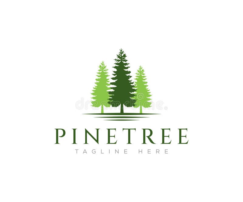 Pine Tree Logo Design Template. Tree Vector Icon Stock Vector - Illustration of elegant, hipster ...
