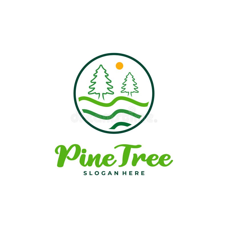 Pine Tree Logo Design Vector. Creative Pine Tree Logo Concepts Template ...
