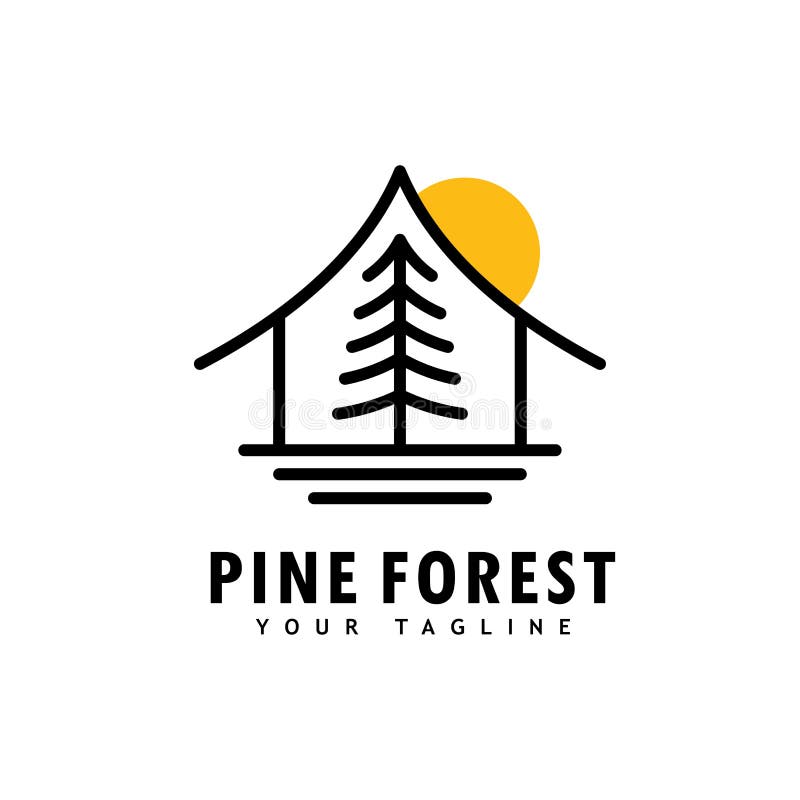 Pine Tree Logo Template.Abstract Pine Tree Icon Stock Vector - Illustration of label, design ...