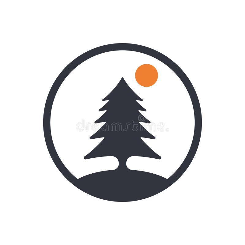 Pine Tree Logo Template Icon Stock Vector - Illustration of silhouette ...