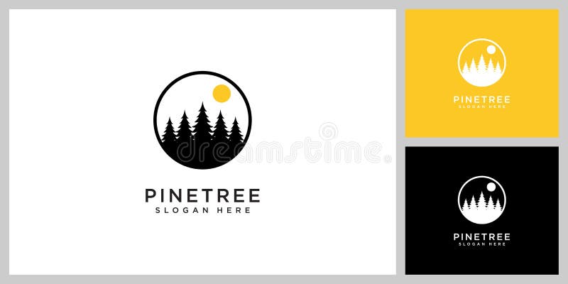 Pine Tree Logo Vector Design Template Stock Vector - Illustration of ...