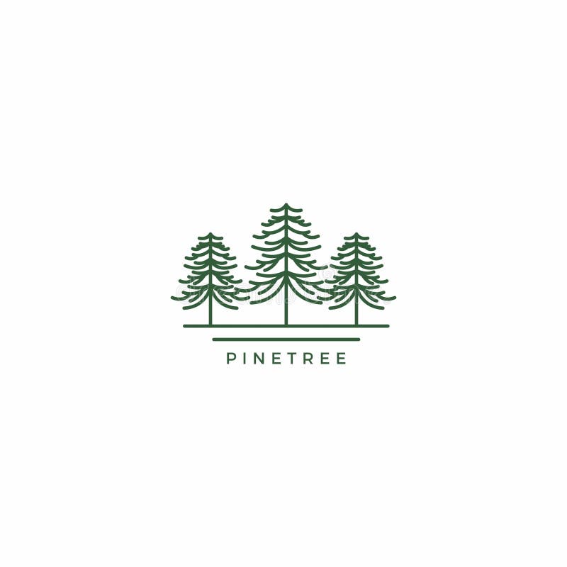 Pine Tree Logo Vector Illustration. Pine Line Logo Stock Vector ...