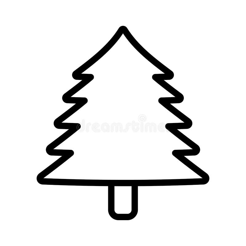 Pine Tree Nature Icon on White Background Thick Line Stock Vector ...