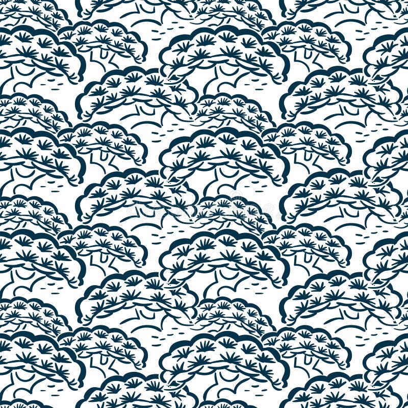 Japanese Pine Vector Illustration Set Design Elements Stock ...