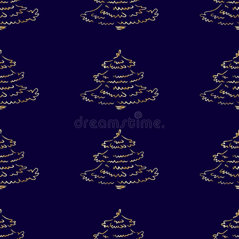 Pine Tree Pattern Gold-14 stock vector. Illustration of card - 162948725