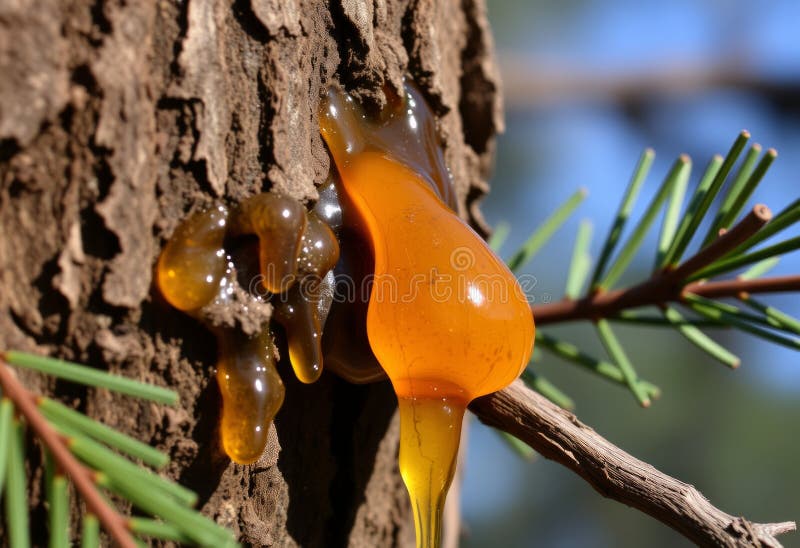 Pine Tree Resin Sticky Resin Oozing from a Pine Tree S Bark Stock ...
