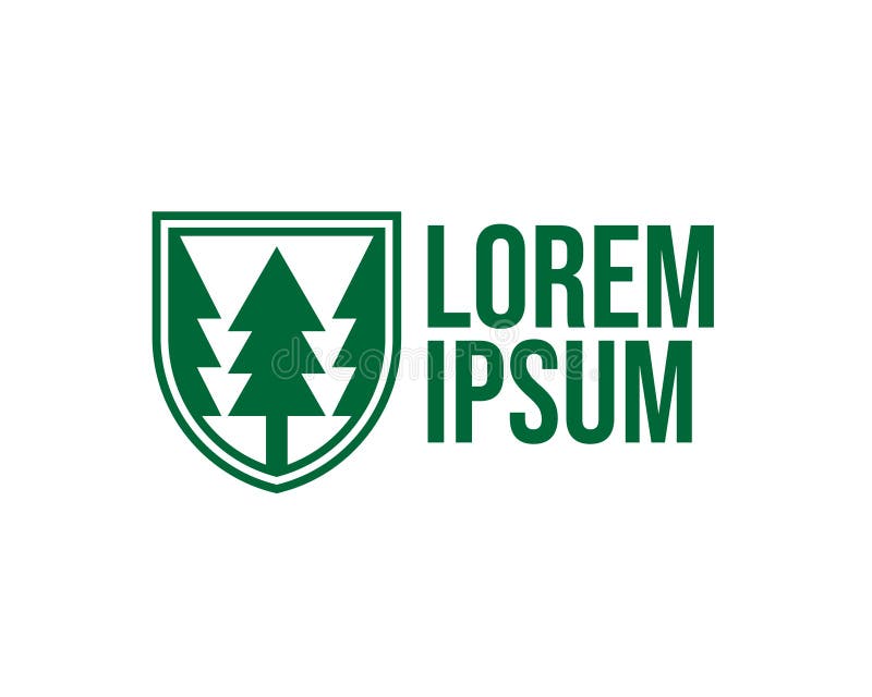 Pine Tree Shield Logo Design Concept Stock Vector - Illustration of ...