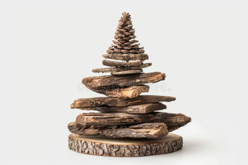 A Pine Tree Sitting on a Pile of Logs. Suitable for Nature and Forestry ...