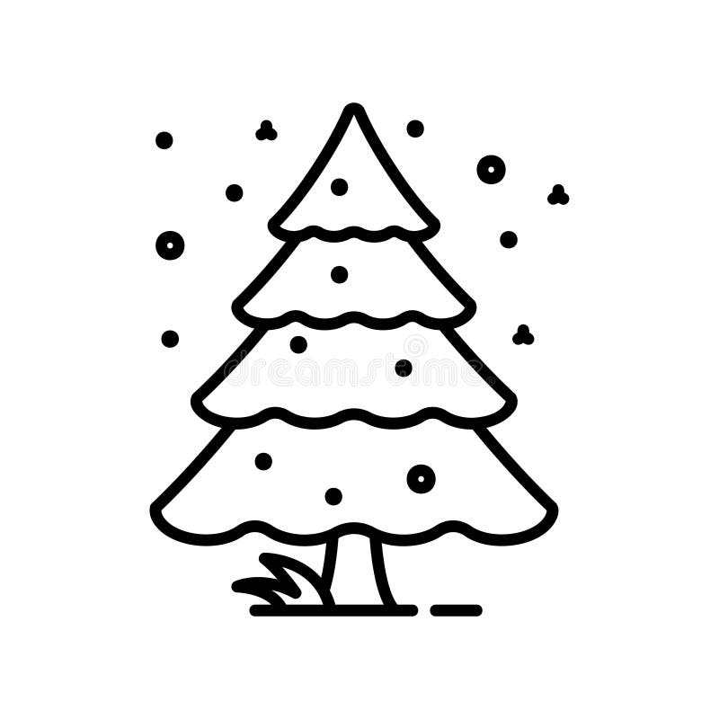 Pine Tree on Snow Icon for Winter Stock Vector - Illustration of forest ...