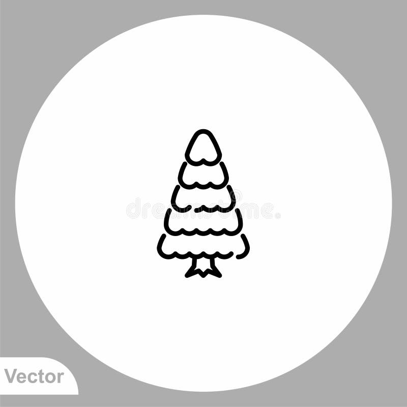 Pine Tree Vector Icon Sign Symbol Stock Vector - Illustration of emblem ...