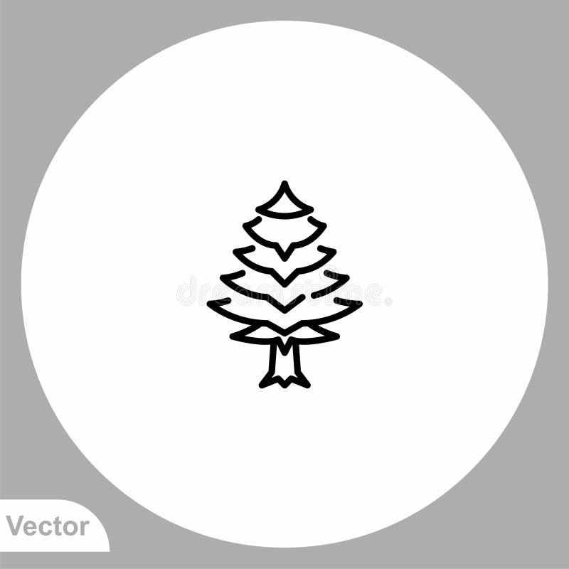 Pine Tree Vector Icon Sign Symbol Stock Vector - Illustration of ...
