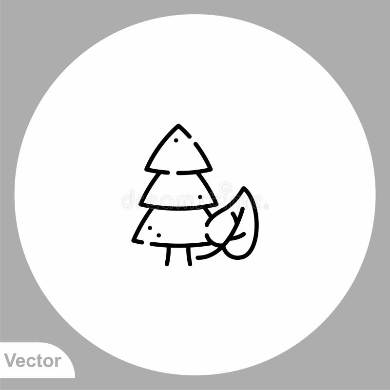 Pine Tree Vector Icon Sign Symbol Stock Vector - Illustration of ...