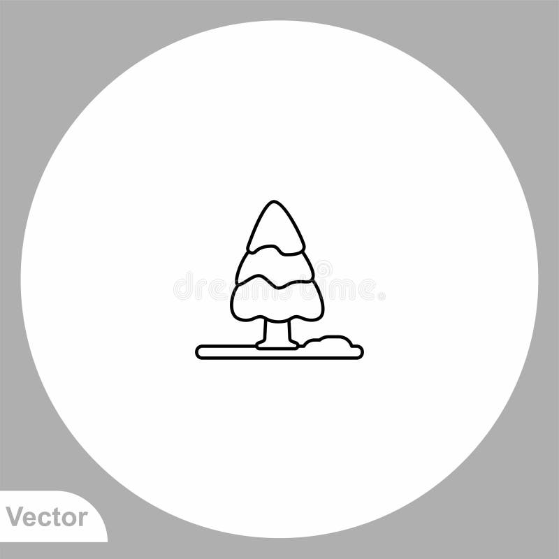 Pine Tree Vector Icon Sign Symbol Stock Illustration - Illustration of ...