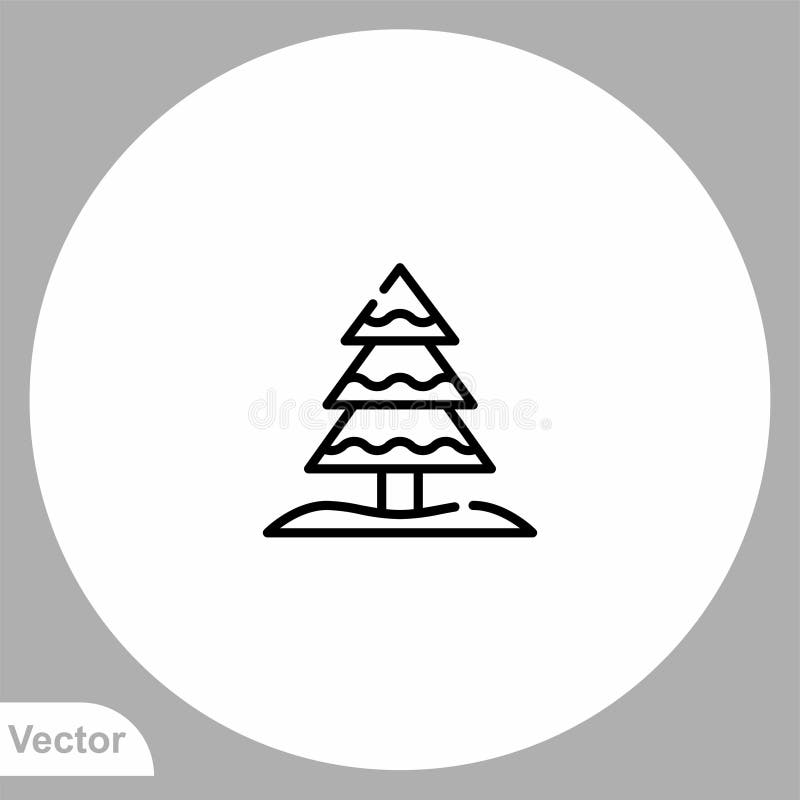 Pine Tree Vector Icon Sign Symbol Stock Illustration - Illustration of ...