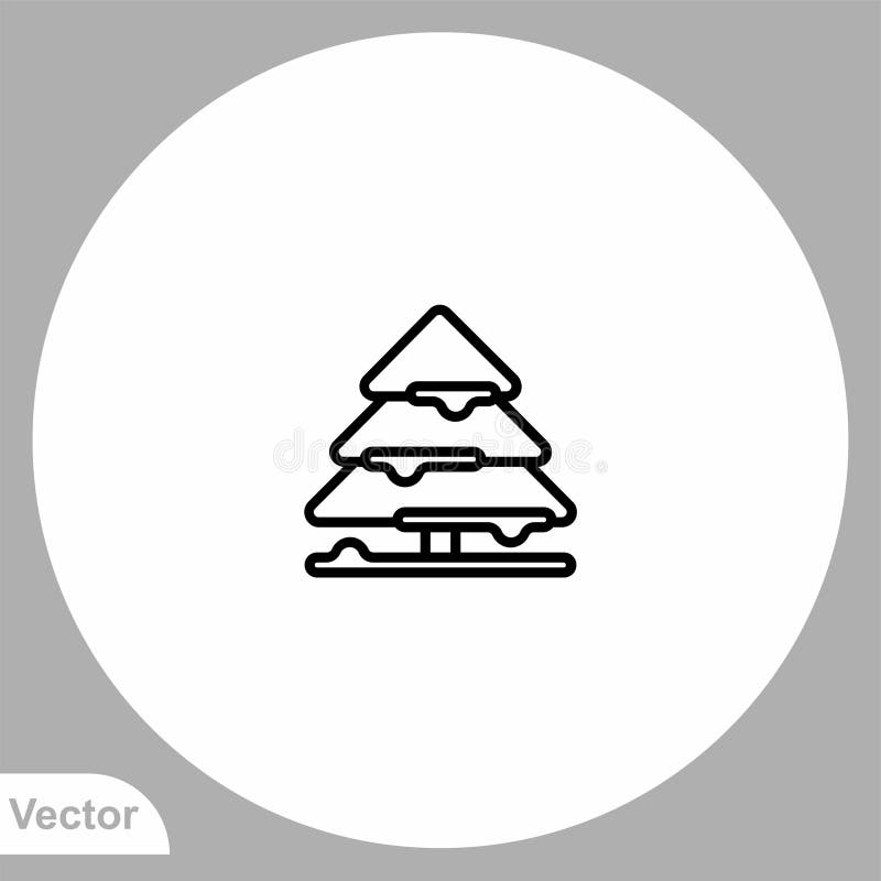Pine Tree Vector Icon Sign Symbol Stock Illustration - Illustration of ...