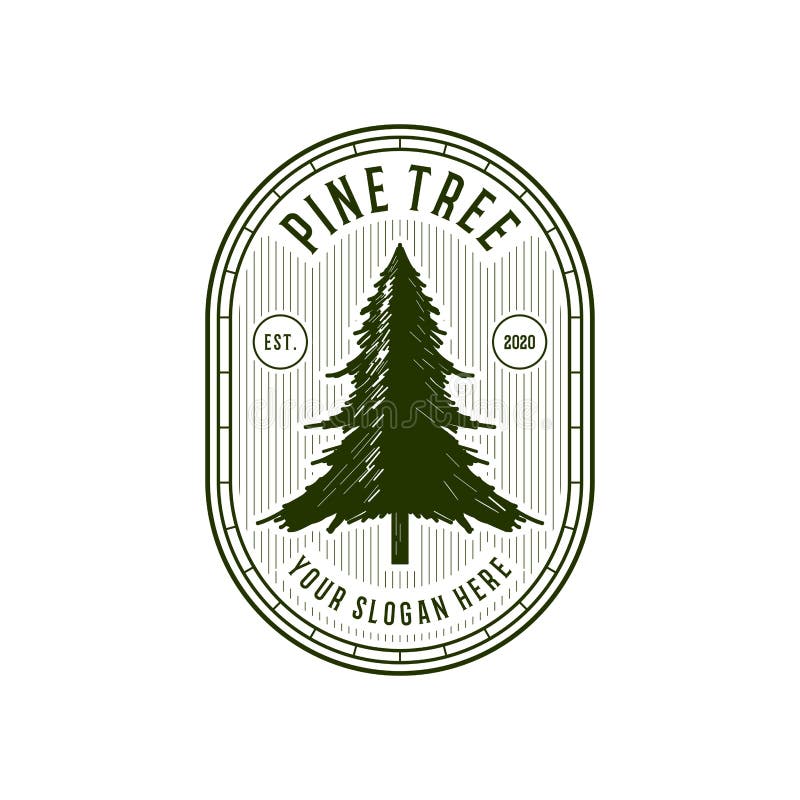 Pine Tree Vintage Logo Design Template Stock Illustration ...