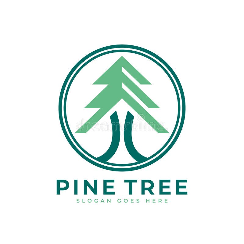 Pine Trees Logo Design. Abstract Geometric Pine Trees Symbol with ...
