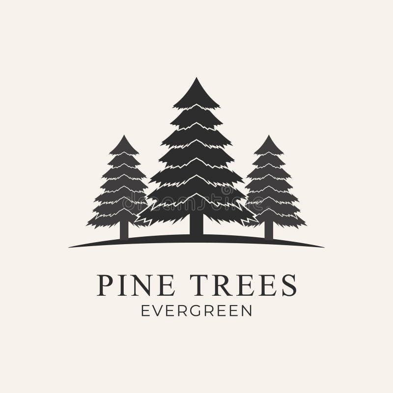 Pine Trees Logo Vintage Design Art Logo Vector Stock Vector ...