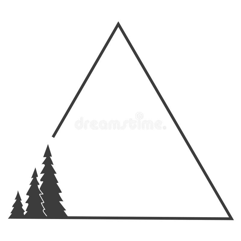 Pine Vector Trees Inscribed in a Triangle. Stock Vector - Illustration ...