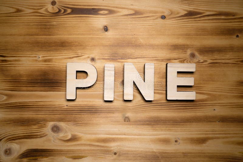 PINE Word Made with Building Blocks on Wooden Board Stock Photo - Image ...
