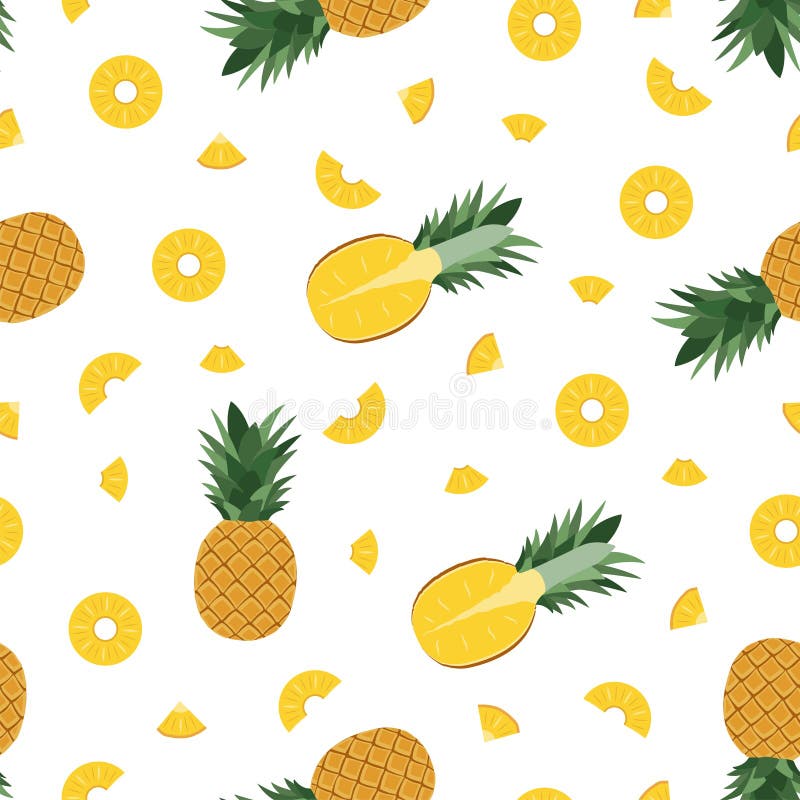 Pineapple. Seamless Vector Patterns Stock Vector - Illustration of ...